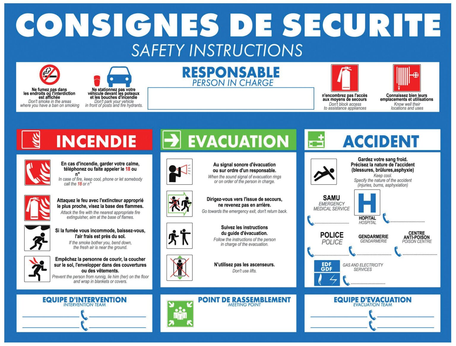 Affichage Obligatoire Consignes De Sécurité A Imprimer | Chtoby Pomnili